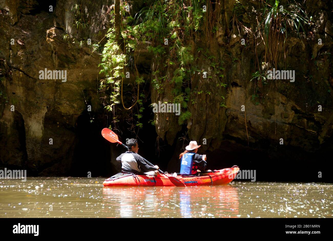 Thailand: Kayakers in one of the enclosed lagoons, Than Bokkharani ...