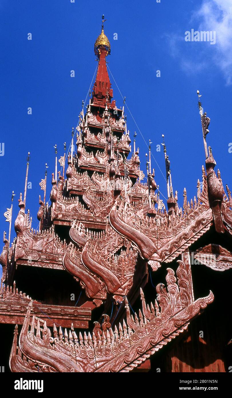 Burma/Myanmar: A pavilion above the Mandalay Fort walls, Mandalay ...
