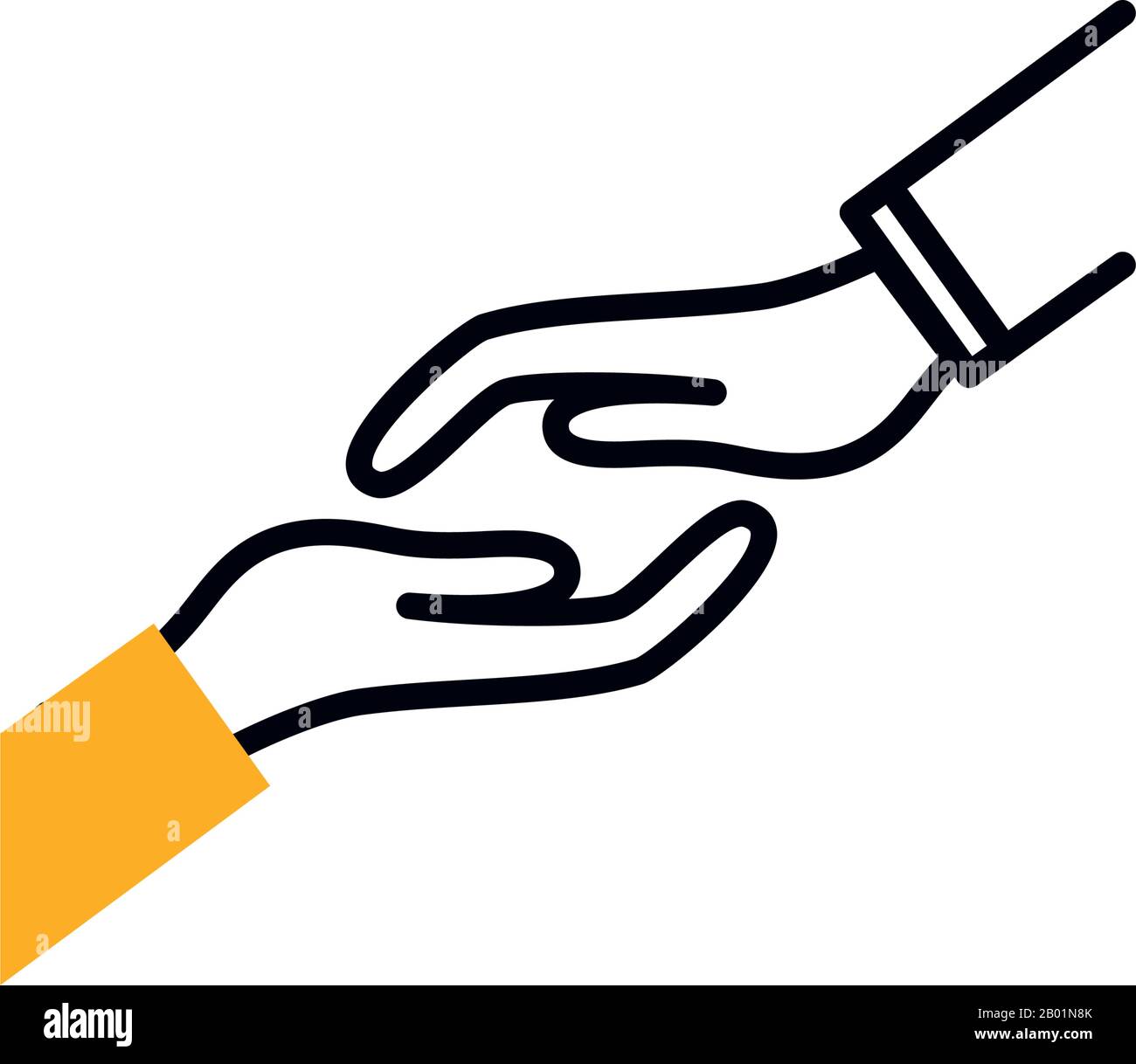 Sign with hands half line half color style icon design of People arm ...