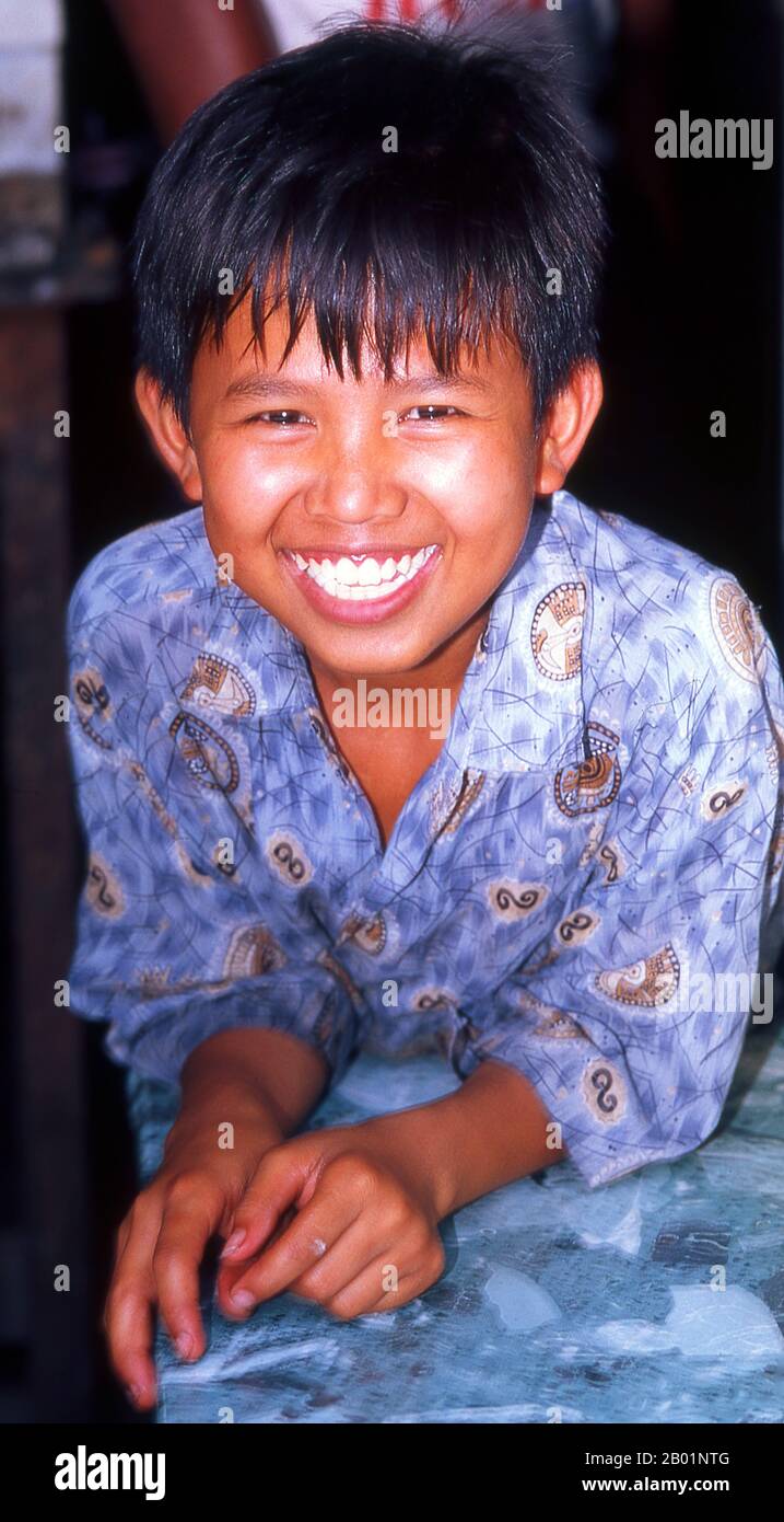 Burma/Myanmar: A young Bamar/Burman boy at Sagaing near Mandalay. The ...