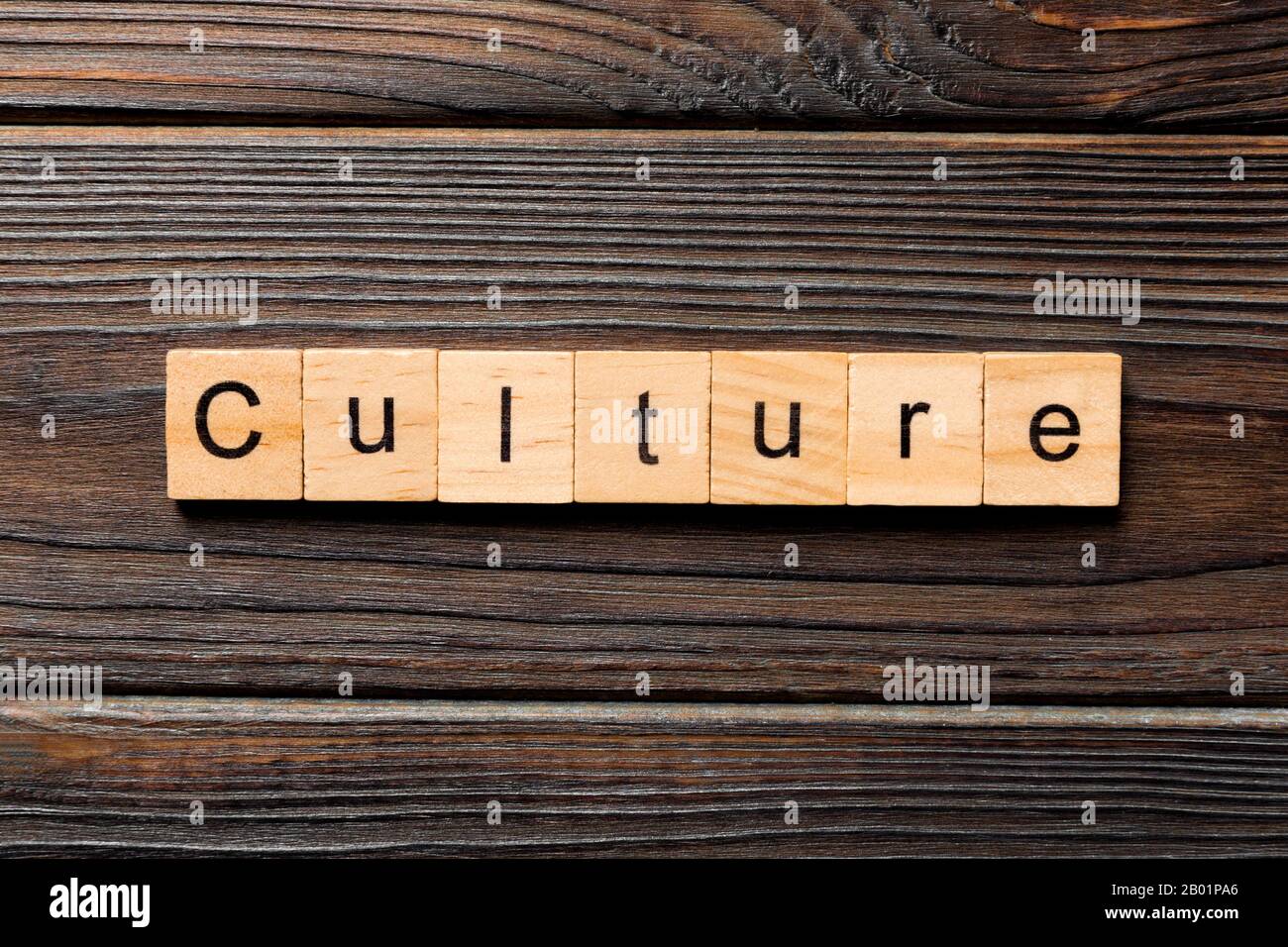 Culture word written on wood block. Culture text on wooden table for ...