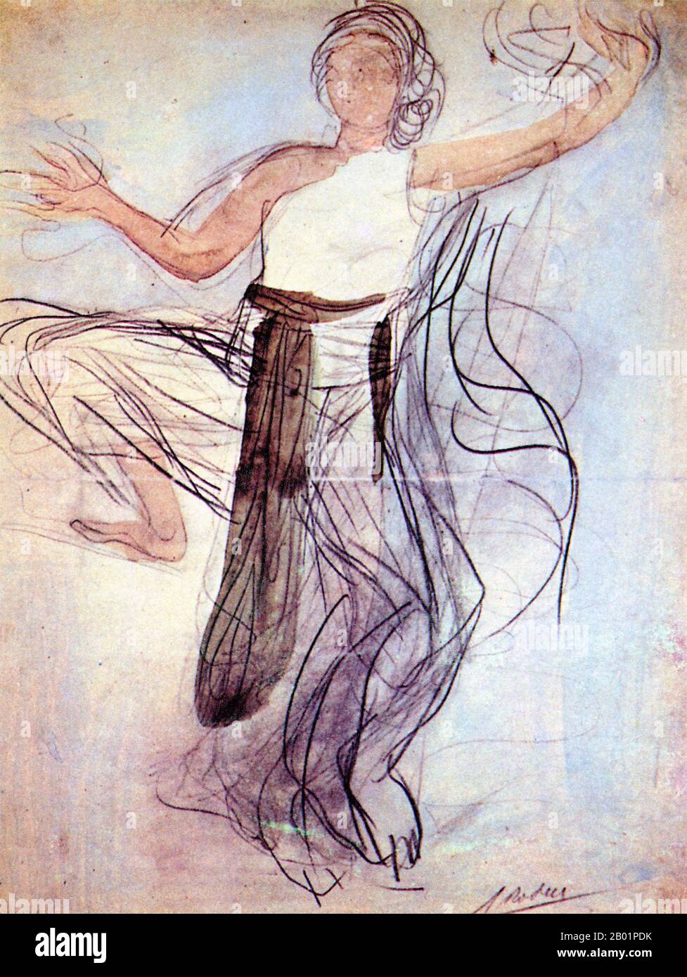 France/Cambodia: A Khmer dancer. From a series of sketches by Auguste ...