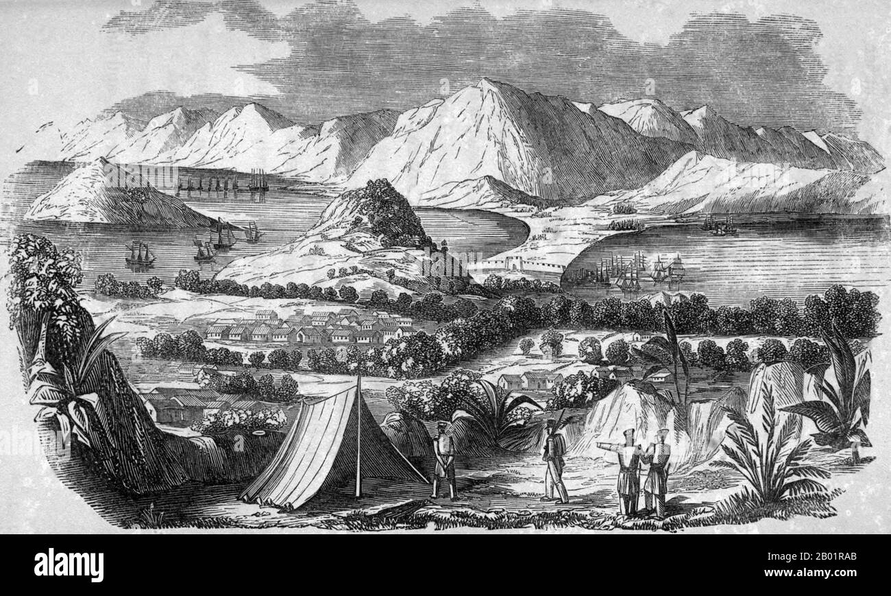 China/United Kingdom: 'The Barrier Wall, Macao'. Wood engraving by E. T ...