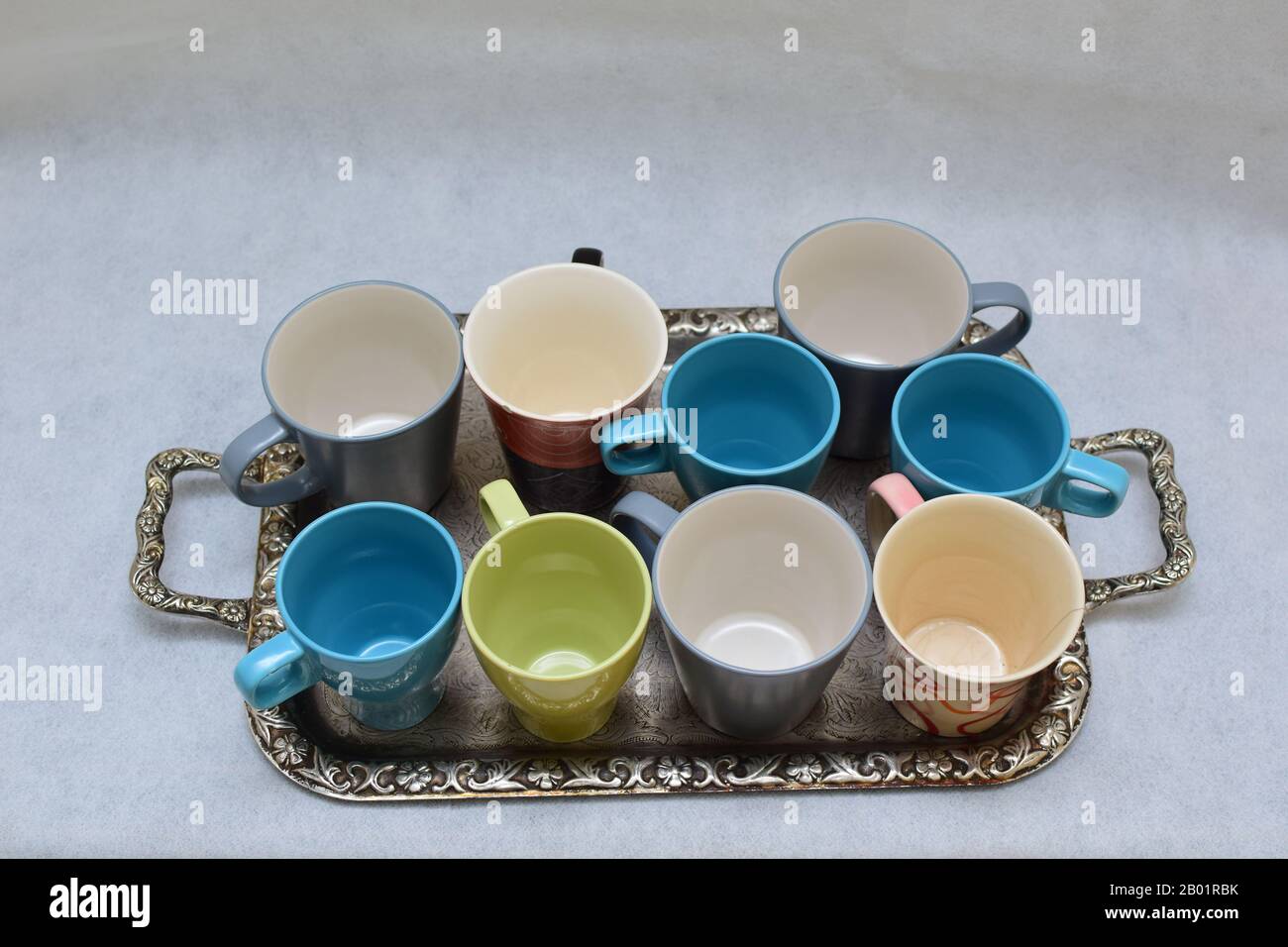 Mockup set of colorful Tea or coffee ceramic mug. template for branding ...
