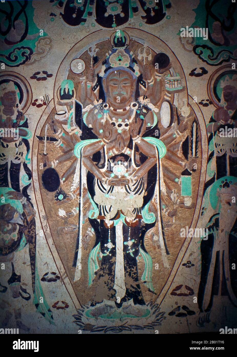China: Avalokitesvara with many arms, Cave 39, Yulin Caves, c. 9th-11th ...