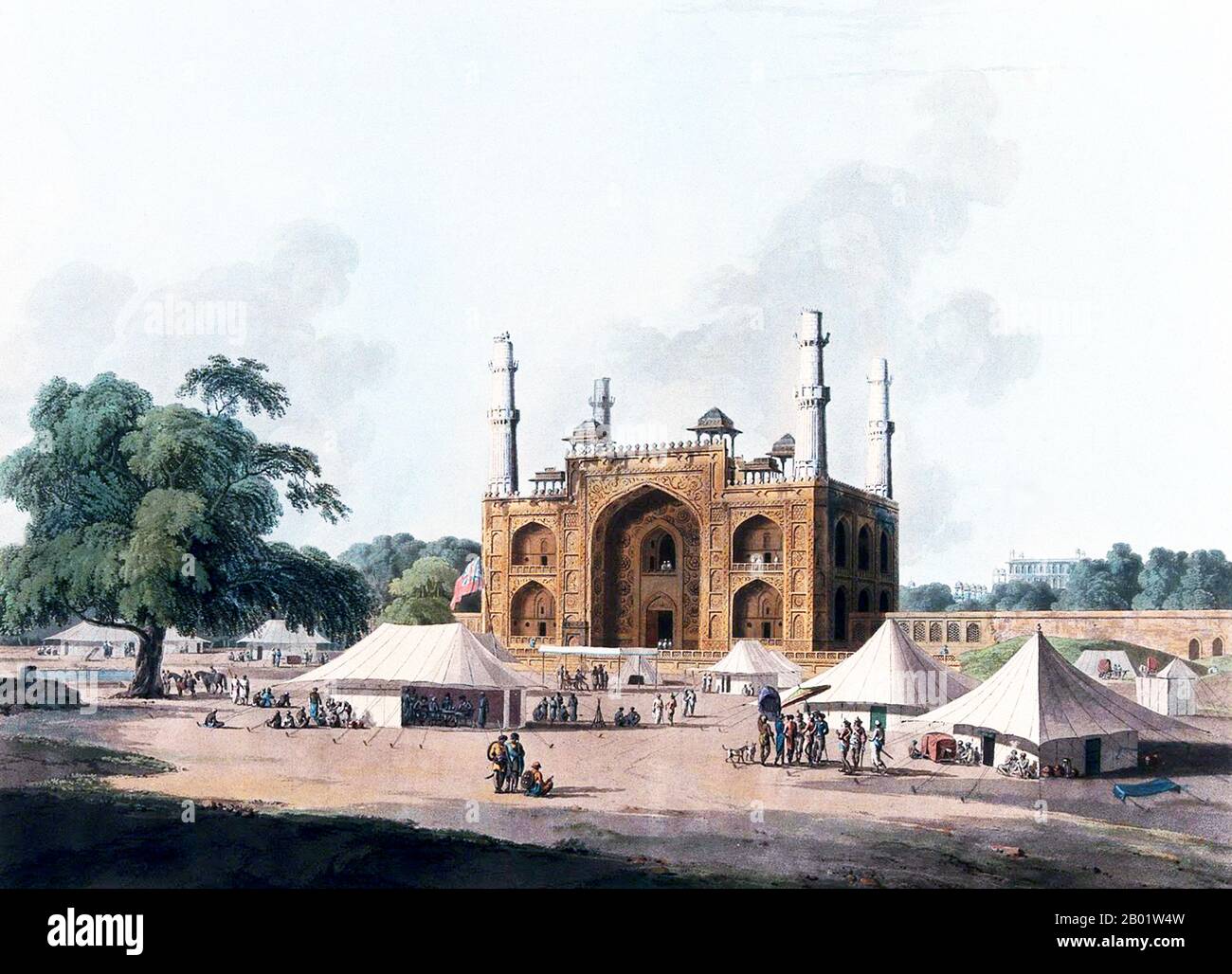 India: 'Gate of the Tomb of the Emperor Akbar at Secundra, near Agra ...