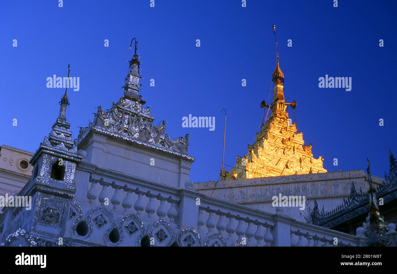 Burma/Myanmar: The sun sets on the Setkyathiha Paya, Mandalay. The ...