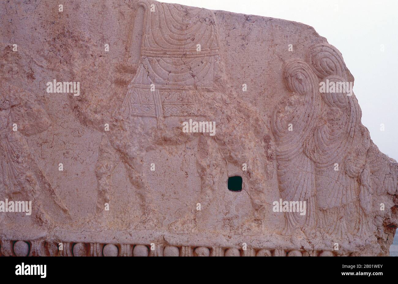 Syria: Bas-relief of the pre-Islamic Arabian Moon God Aglibol ...