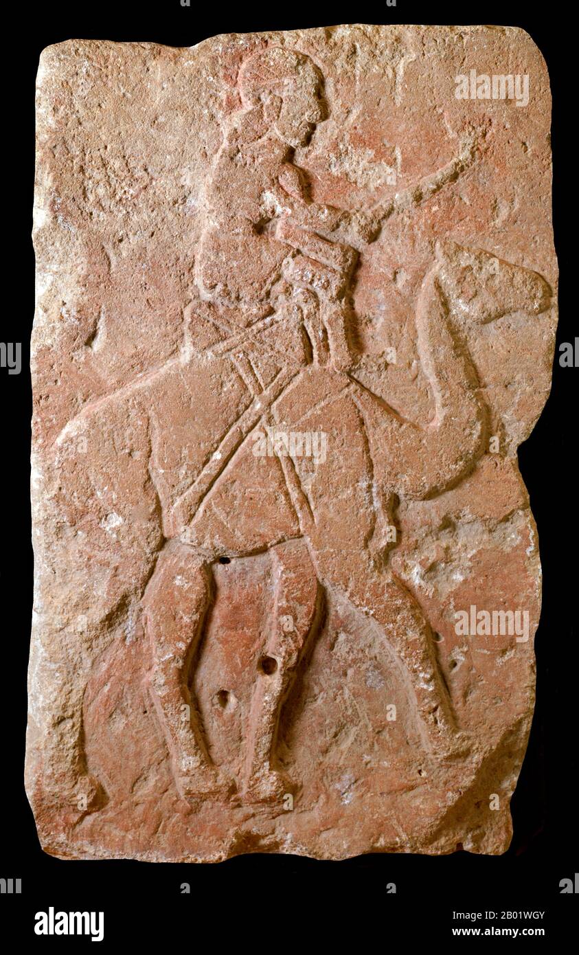 Syria: Aramaean bas-relief of a dromedary camel with rider, Tell Halaf ...