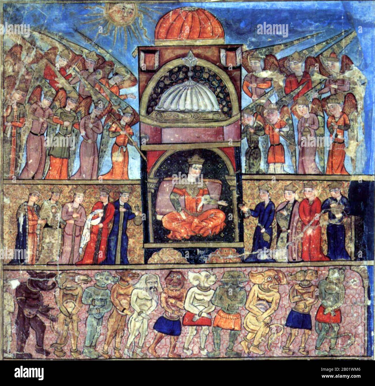 Turkey: 'Queen of Sheba Enthroned'. Miniature painting from the 'Book ...