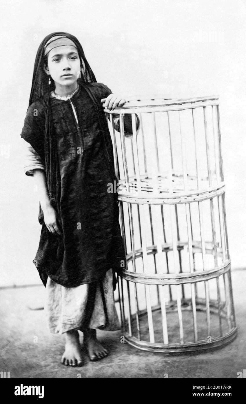 Egypt: A young Egyptian girl, Cairo, c. 1860-1890. Egyptian culture has ...