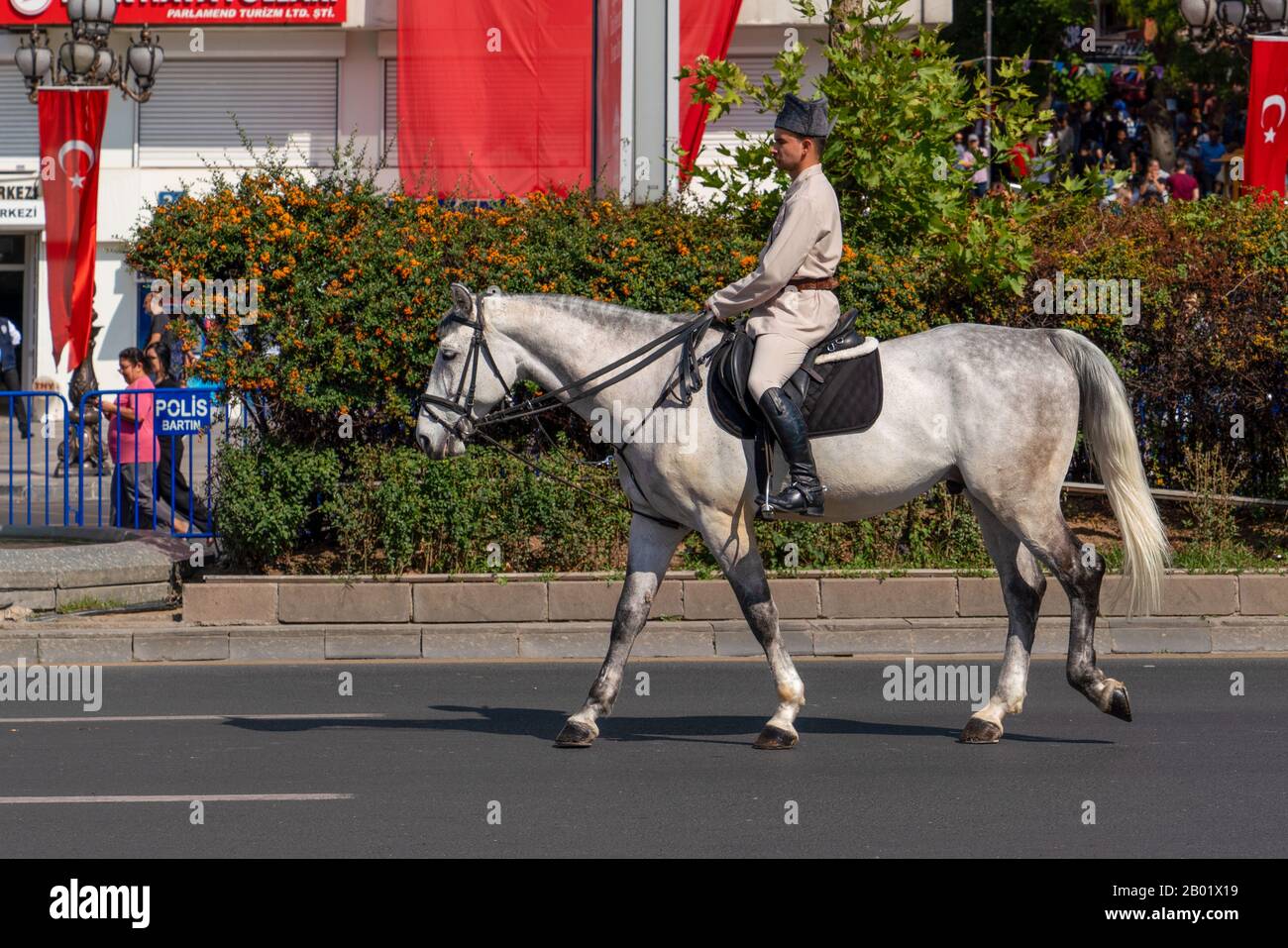 Ankara/Turkey- August 30 2019 Turkish mounted troops parade in Ottoman ...