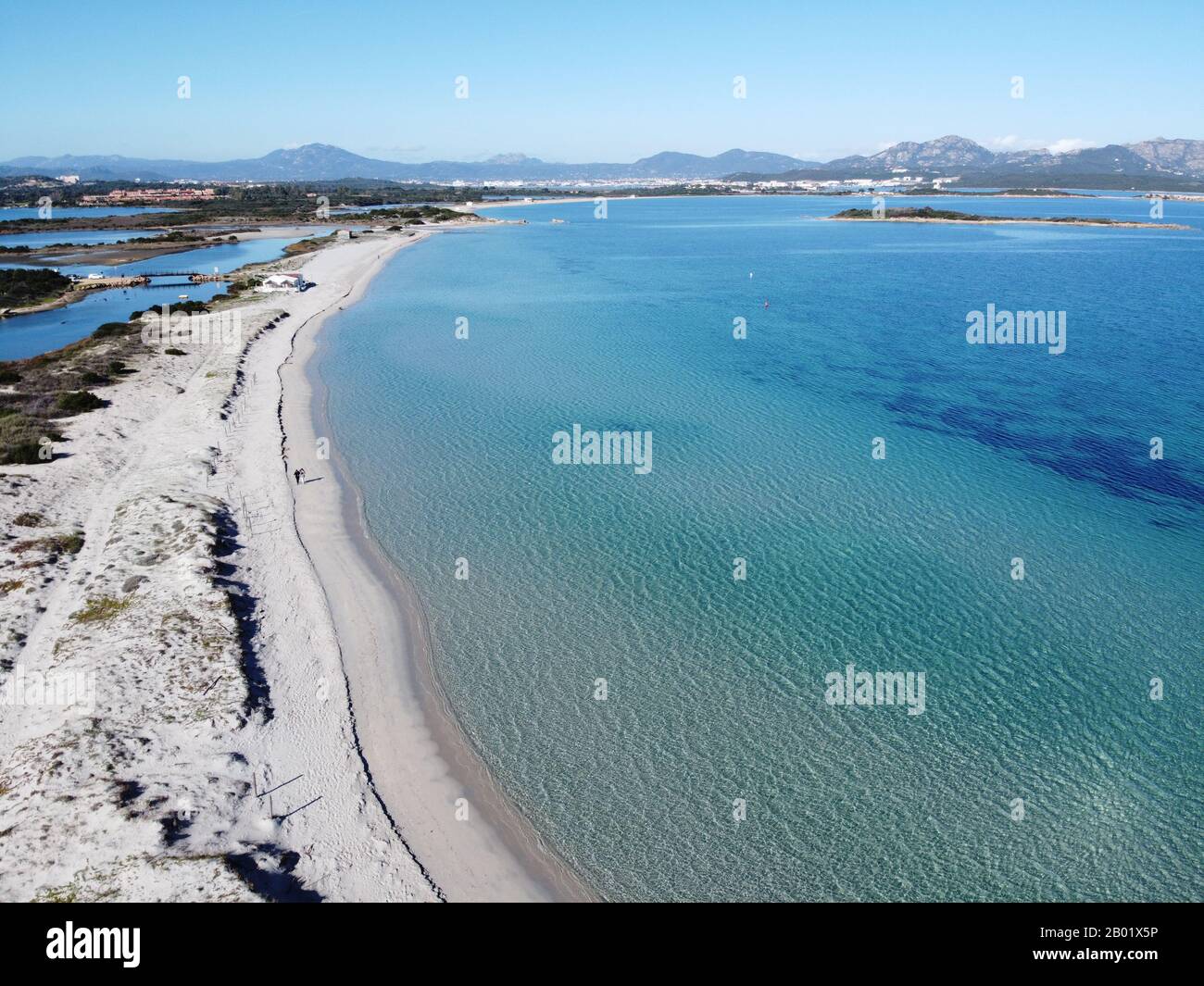 Aerial View of Marina Maria beach, wonderful place in North Sardinia ...