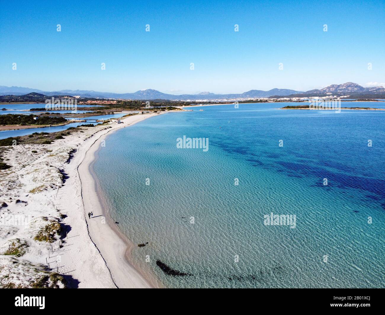 Aerial View of Marina Maria beach, wonderful place in North Sardinia ...