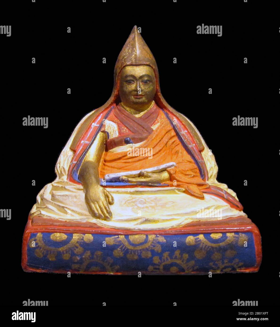 Mongolia: Gilded image of the Fifth Dalai Lama (1617-1682). Mongolia ...