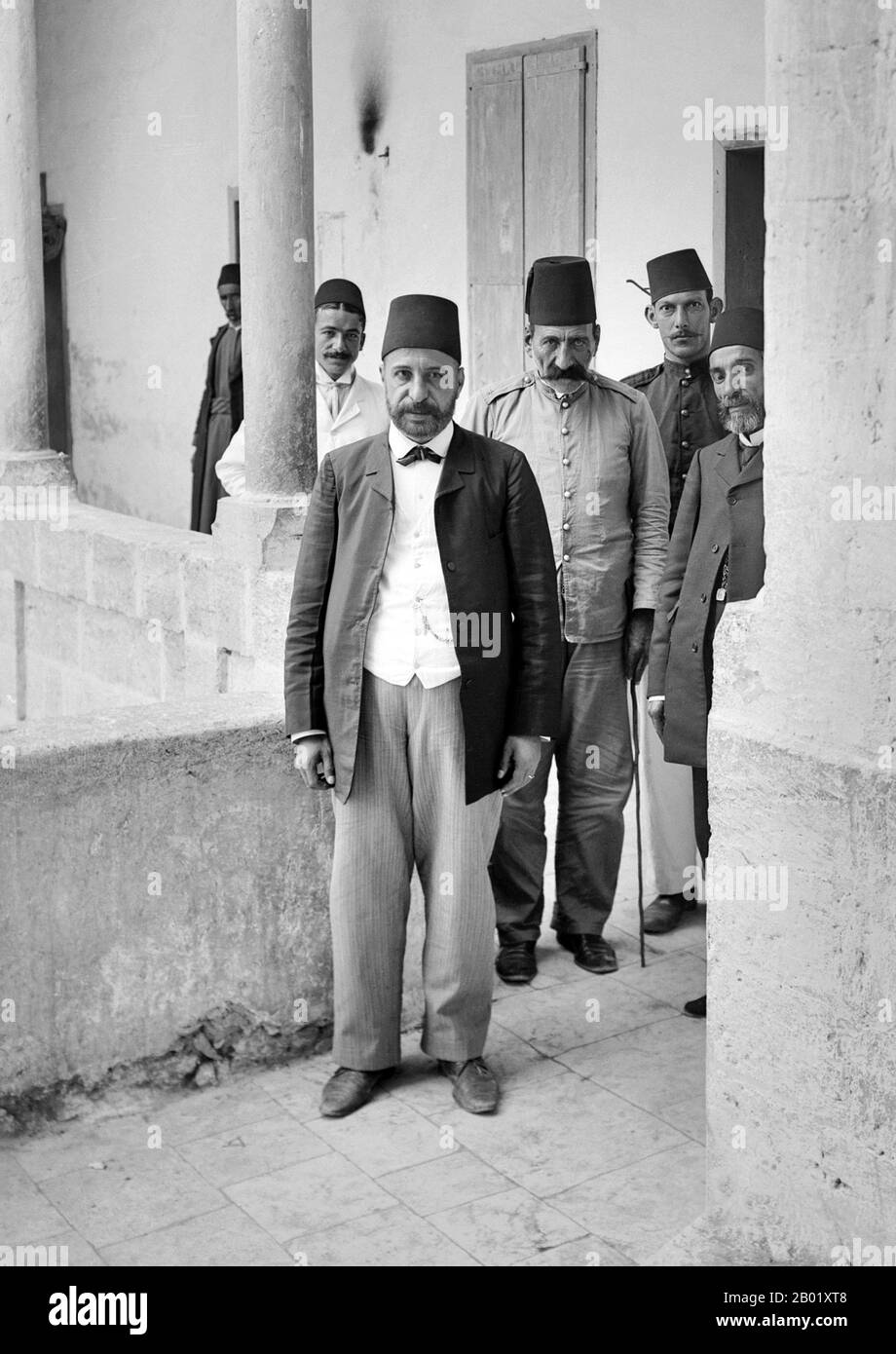 Palestine: The Ottoman Governor of Nazareth with other officials and ...