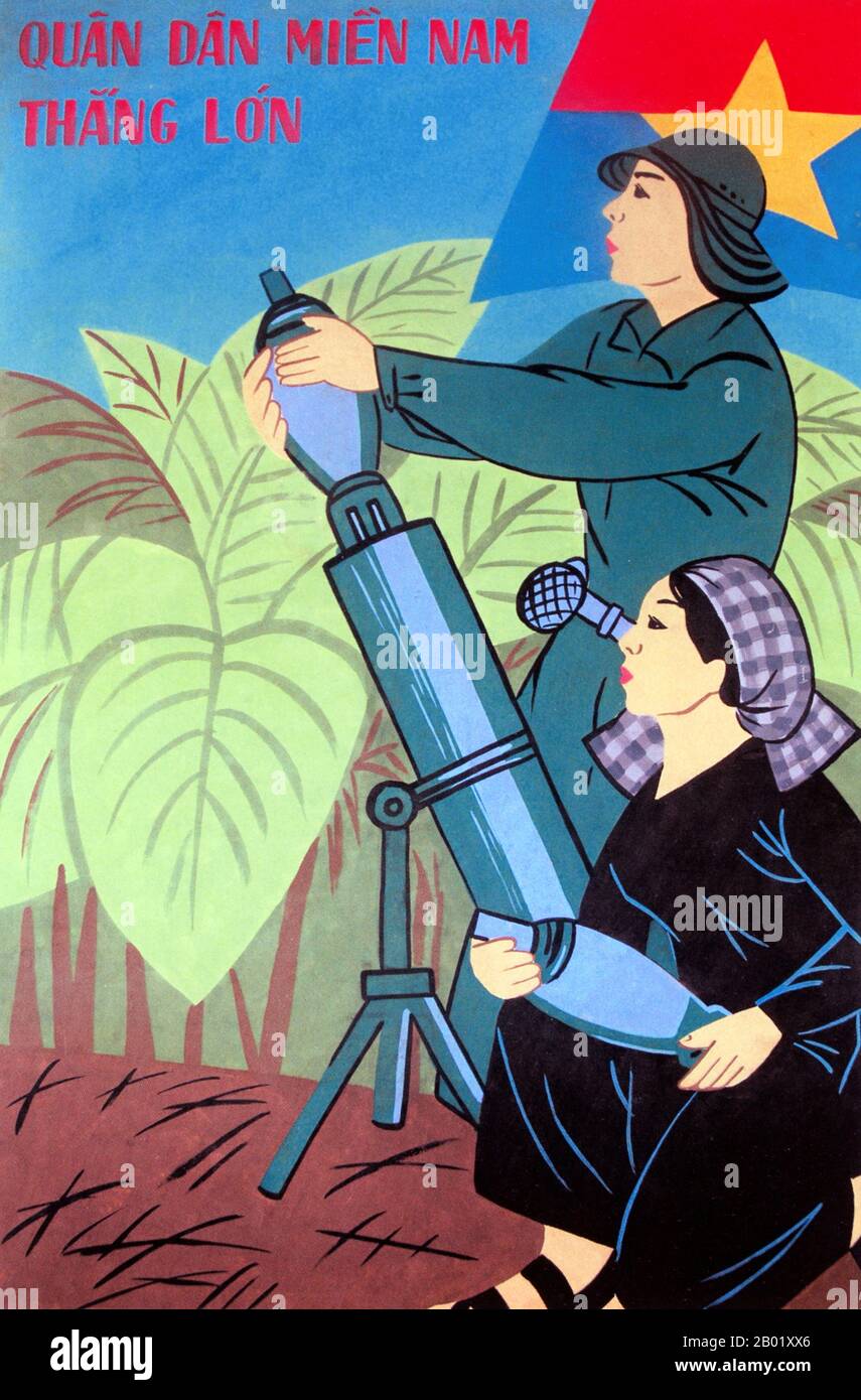 Vietnam: Communist propaganda poster - 'The Great Victory of the South ...