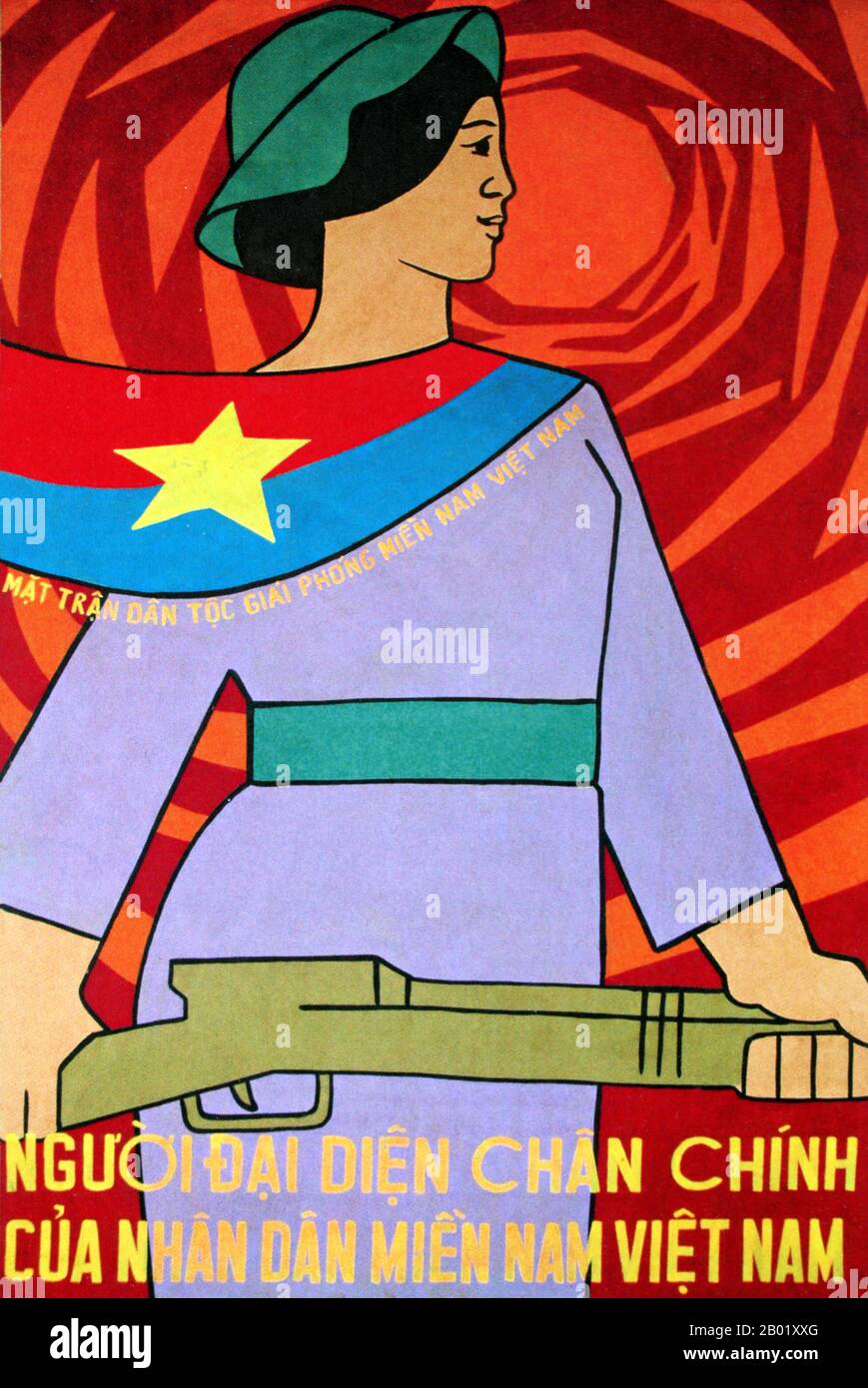Vietnam: Communist propaganda poster - 'The National Liberation Front ...
