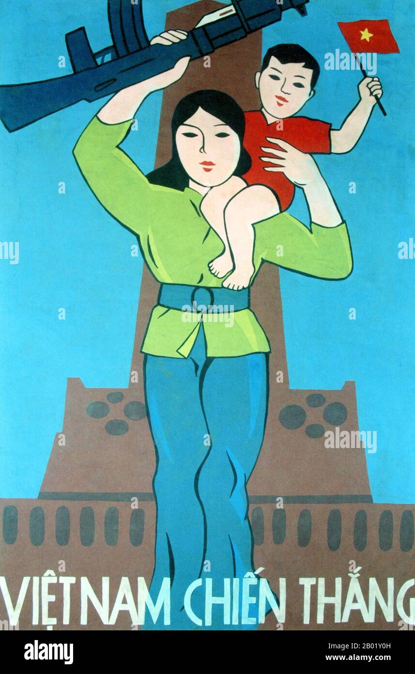 Vietnam: Communist propaganda poster - 'Vietnam is Victorious'. The ...