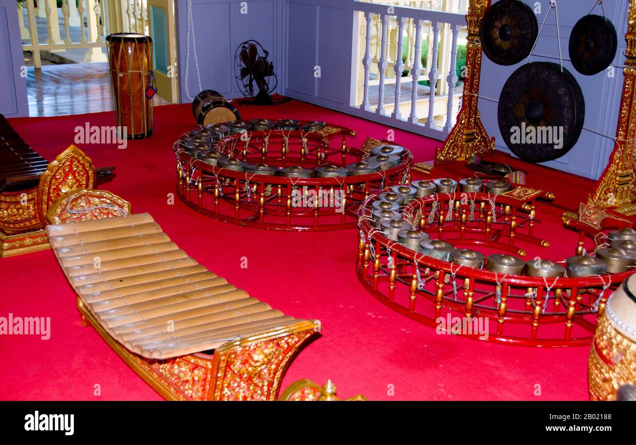 Thailand: Traditional Thai musical instruments in a room in the Phra ...