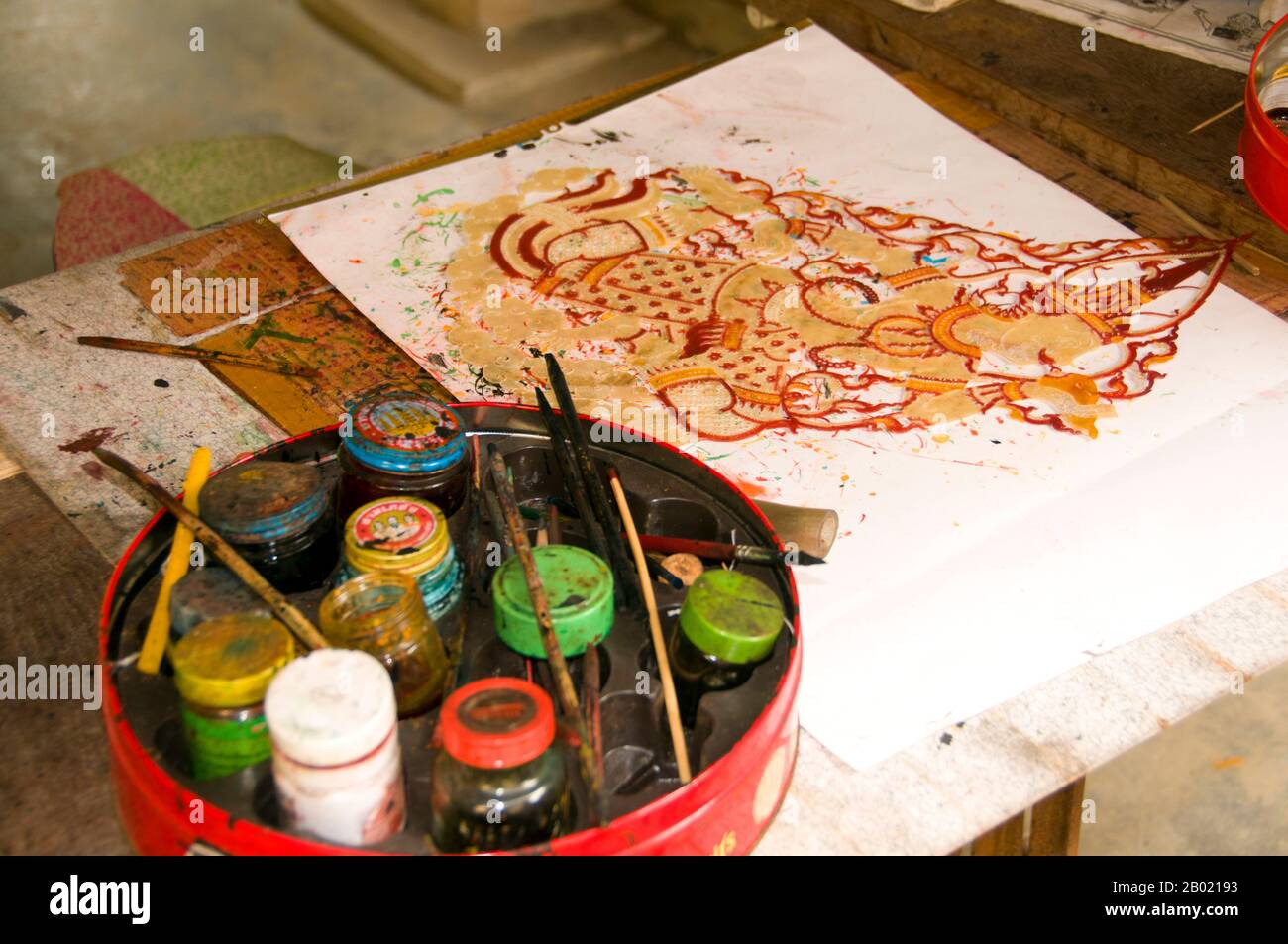 Thailand: Painting a puppet, Shadow Puppet Theatre, Nakhon Sri ...