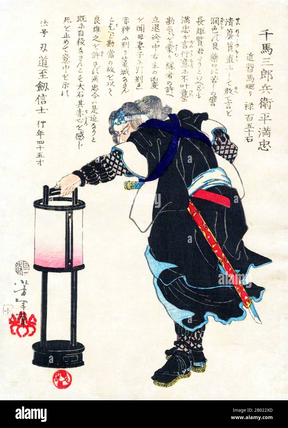Japan: The 47 Ronin or Loyal Retainers, No. 41: Chiba Saburōbyōe Taira ...
