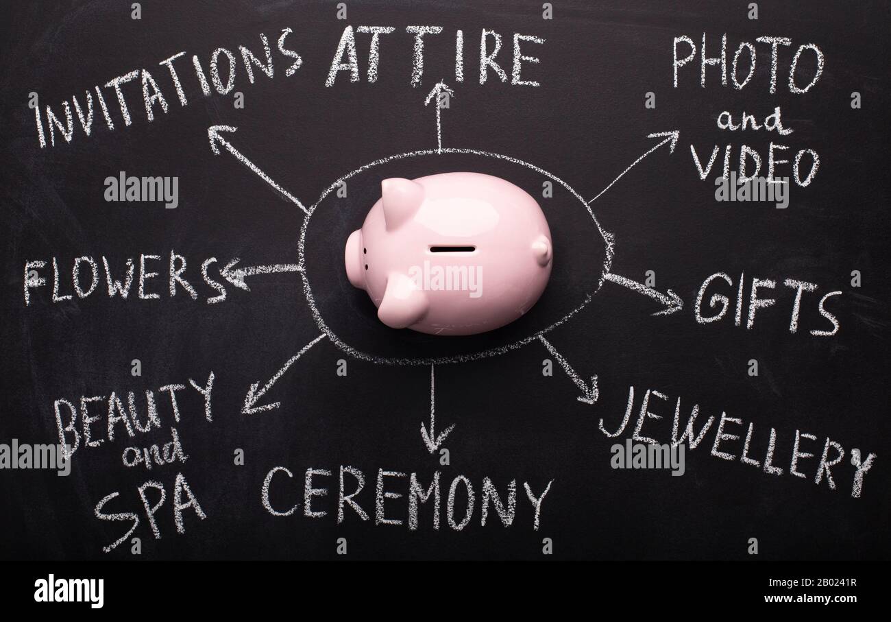 Collecting money for wedding entertainments and needs Stock Photo - Alamy