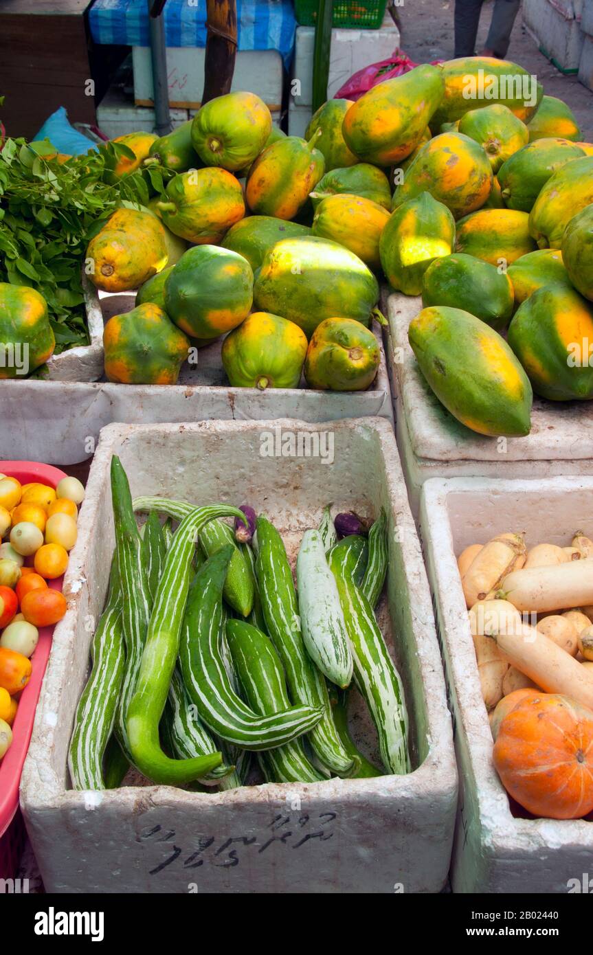 Maldives: Fruit and vegetable market in the capital Male, North Male ...
