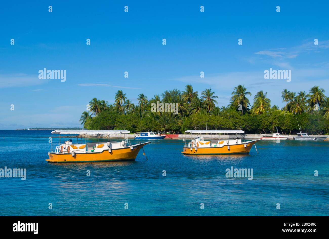 Maldives: Dive boats, Gan Island, Addu Atoll (Seenu Atoll). Asia's ...