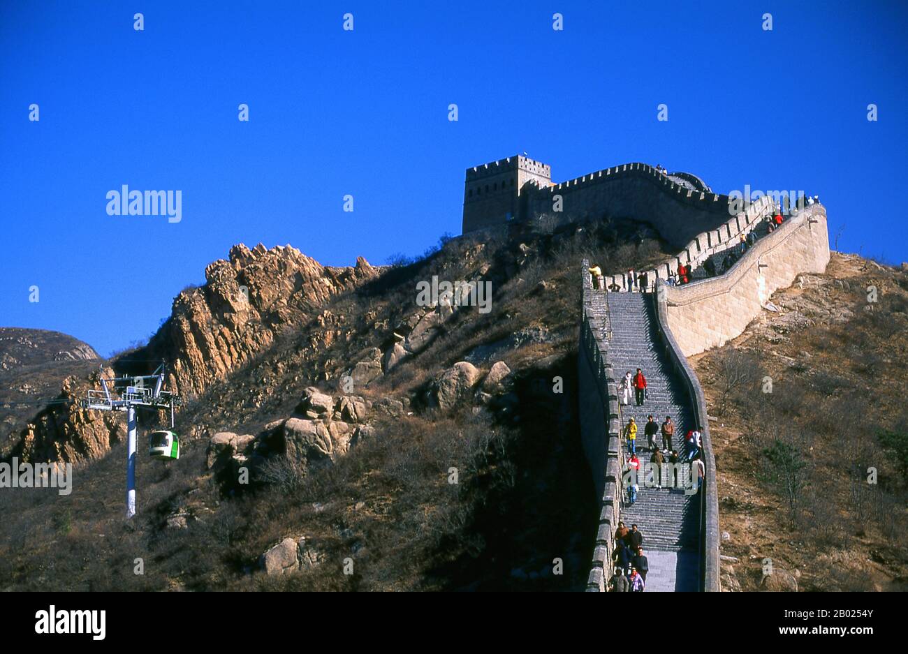 China: Cable car and the Great Wall near Badaling, north of Beijing ...