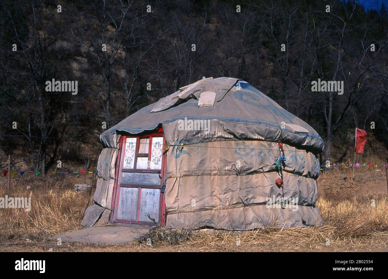 China: Yurts next to the Great Wall near Badaling, north of Beijing ...