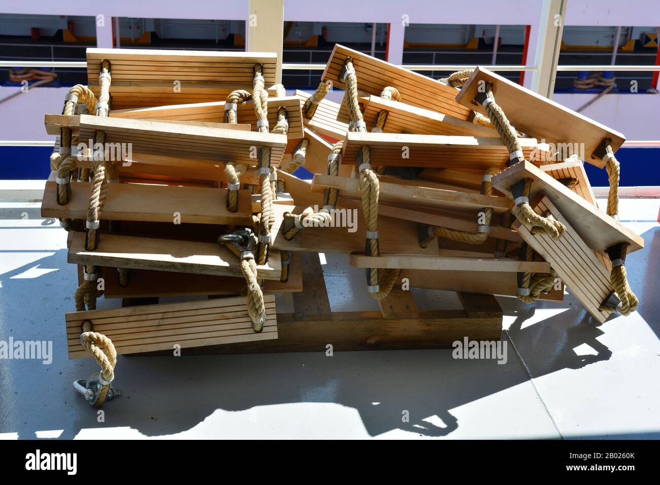 Greece, boarding ladder Stock Photo - Alamy