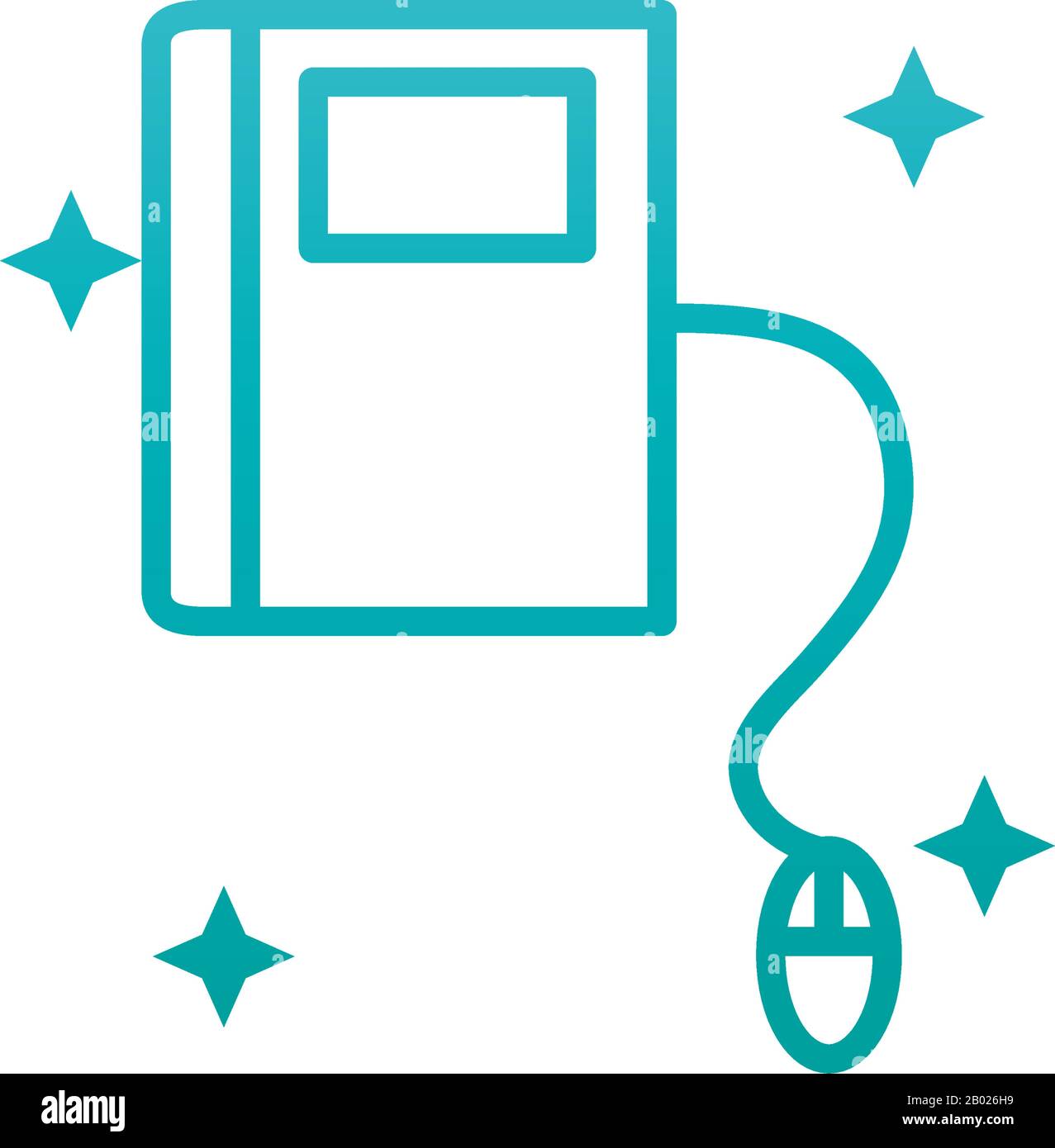 book and mouse gradient style icon design, Education literature read ...