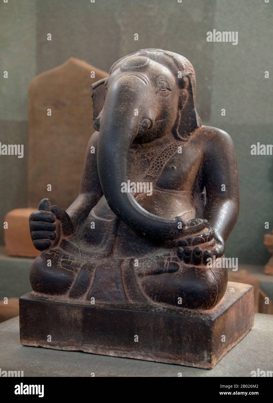 Vietnam: Cham sandstone figure of the Hindu god Ganesh (Ganesa), 7th ...