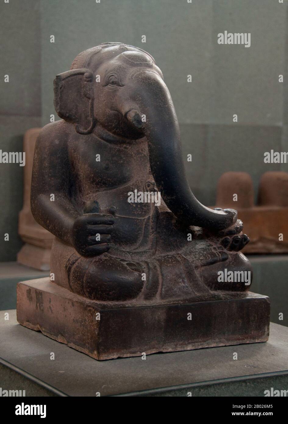Vietnam: Cham sandstone figure of the Hindu god Ganesh (Ganesa), 7th ...