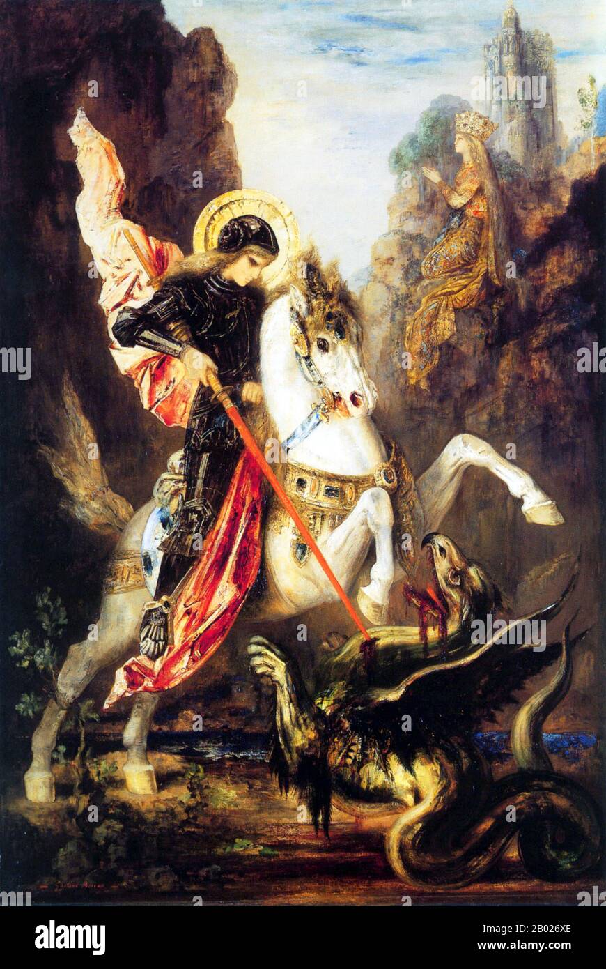 France: 'Saint George and the Dragon'. Oil on canvas painting by ...