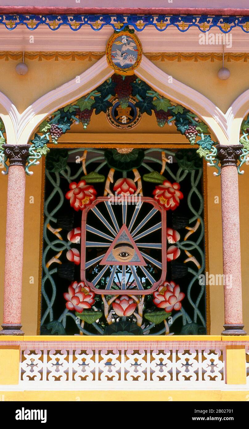 Vietnam: The Divine Eye in a window at the Cao Dai temple in the Cao ...