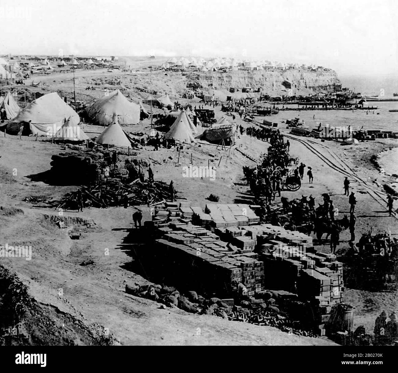 Turkey: British forces during the landing at West Beach, Gallipoli ...