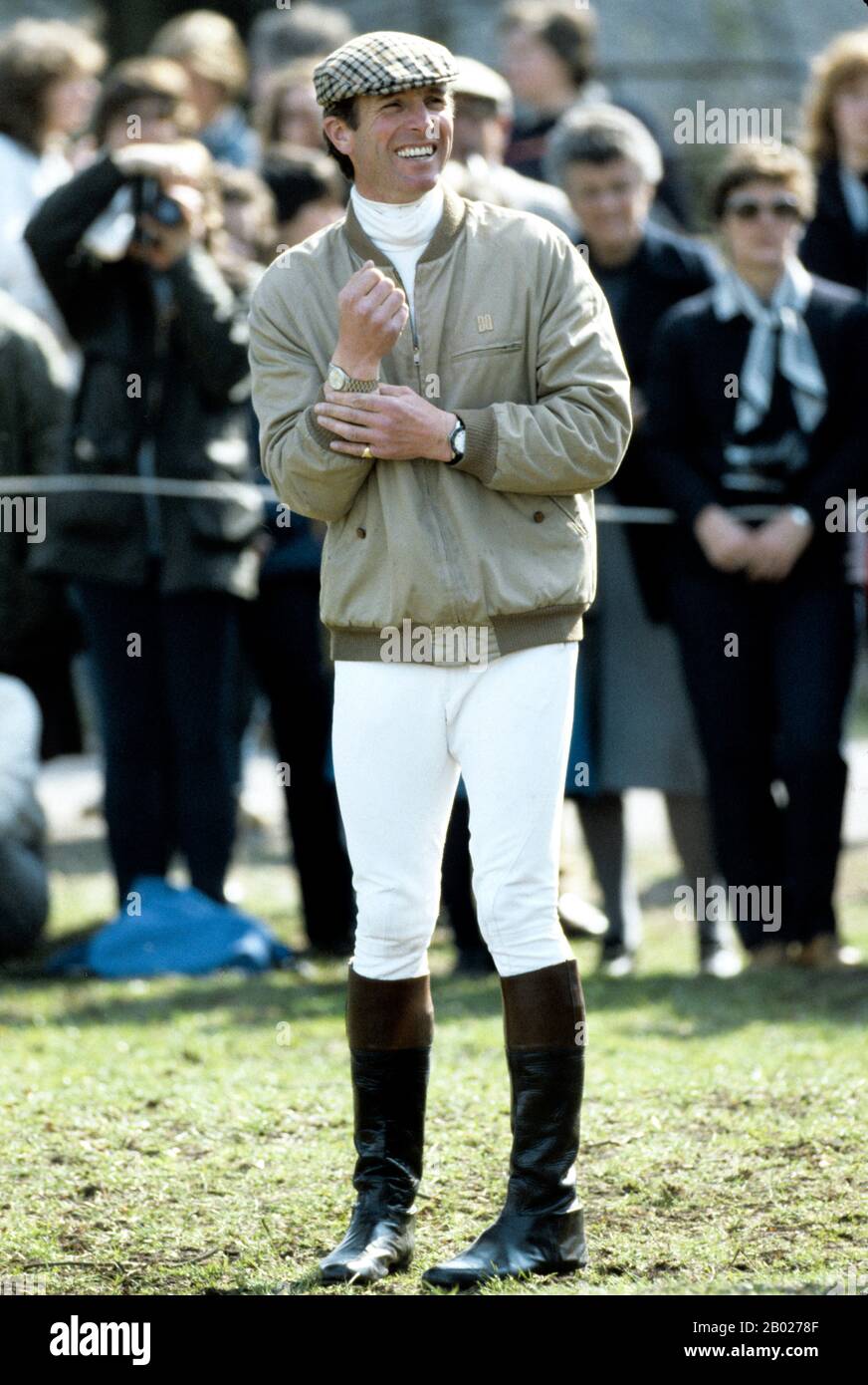 Captain Mark Phillips competes in the Badminton Horse Trials, England ...