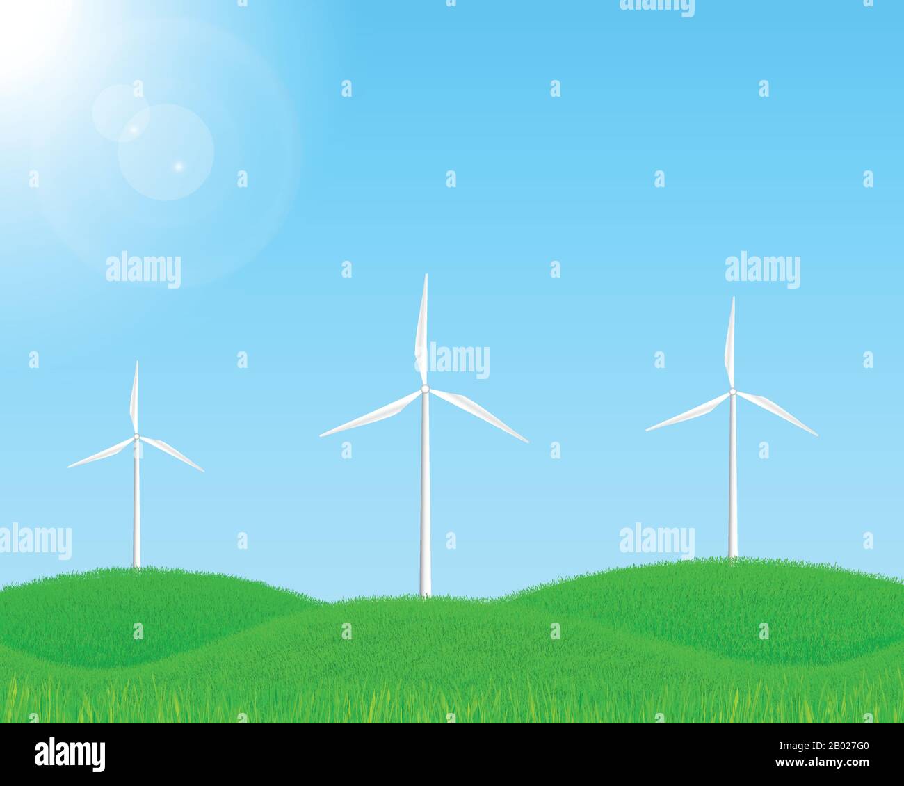 Wind turbine on field Stock Vector Images - Alamy