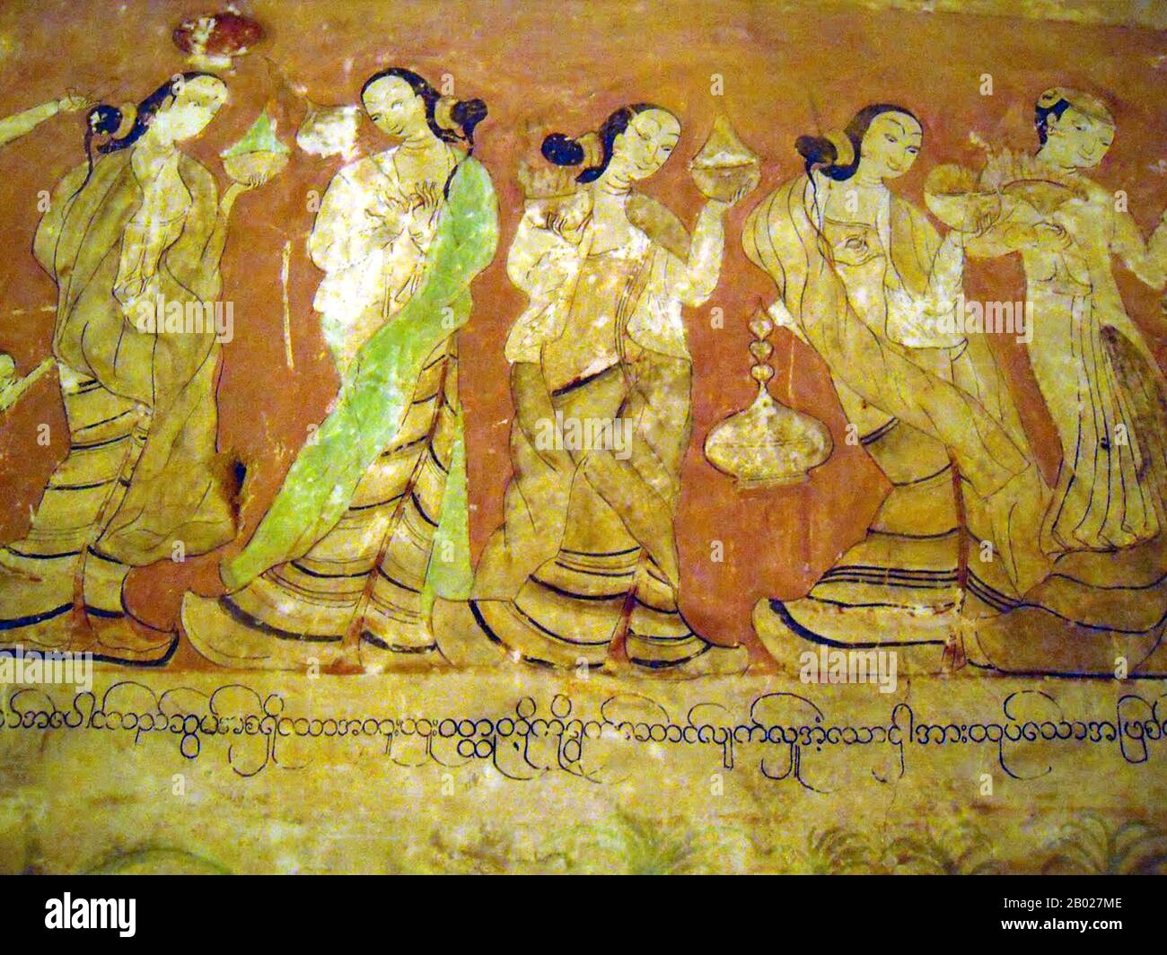 Burma/Myanmar: Mural at the Gubyaukgyi Temple, Bagan, 10th-11th century ...