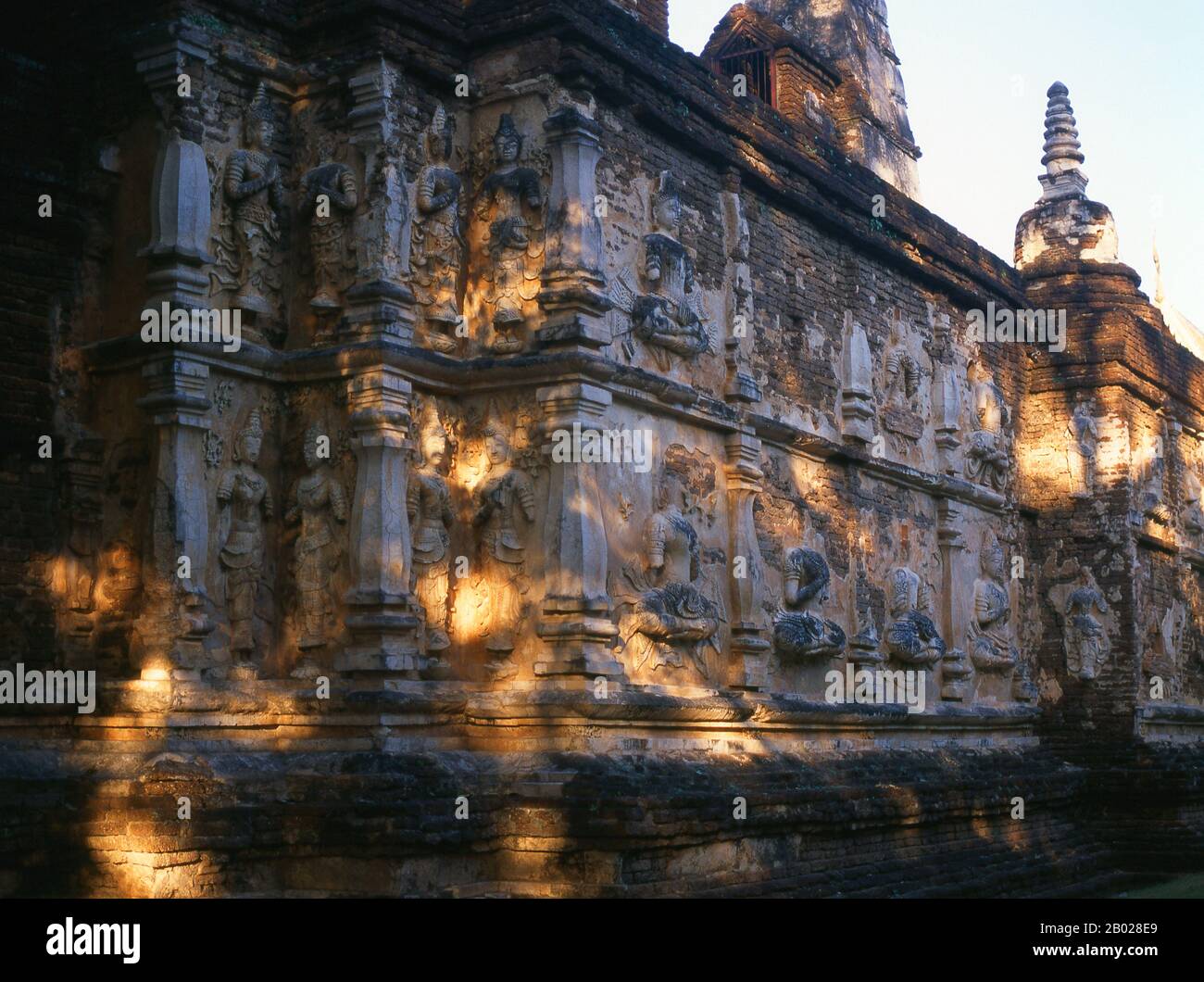 Thailand: Stucco thewada (angels) adorn the Maha Chedi (Great Chedi ...