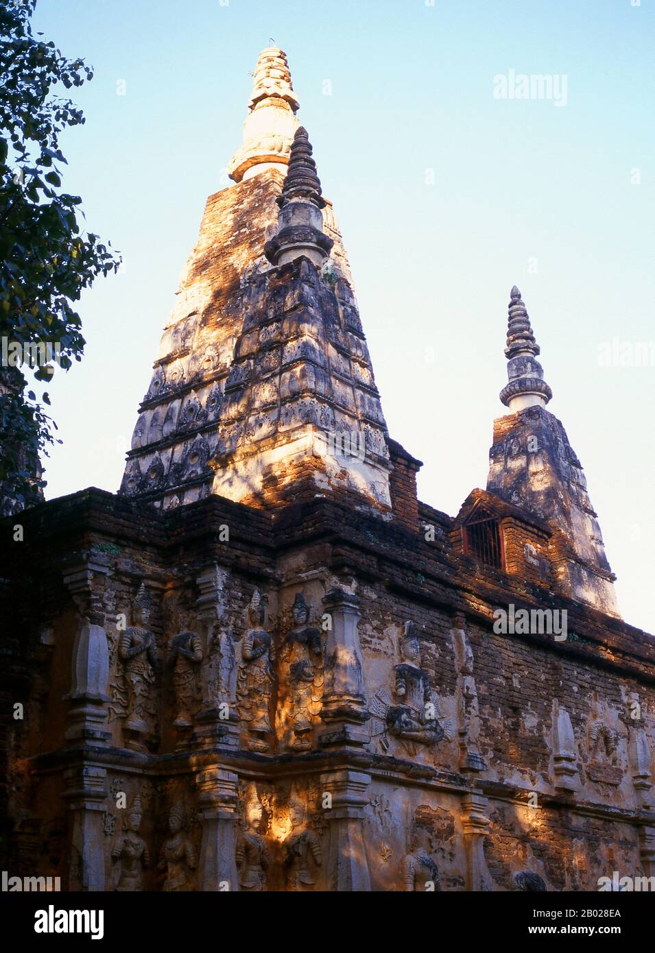 Thailand: Stucco thewada (angels) adorn the Maha Chedi (Great Chedi ...