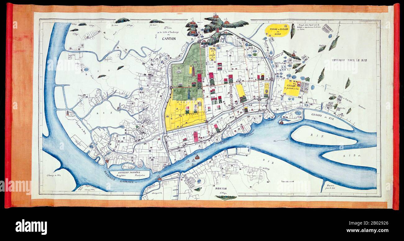 China: Manuscript plan of Canton (now Guangzhou) following the Second ...