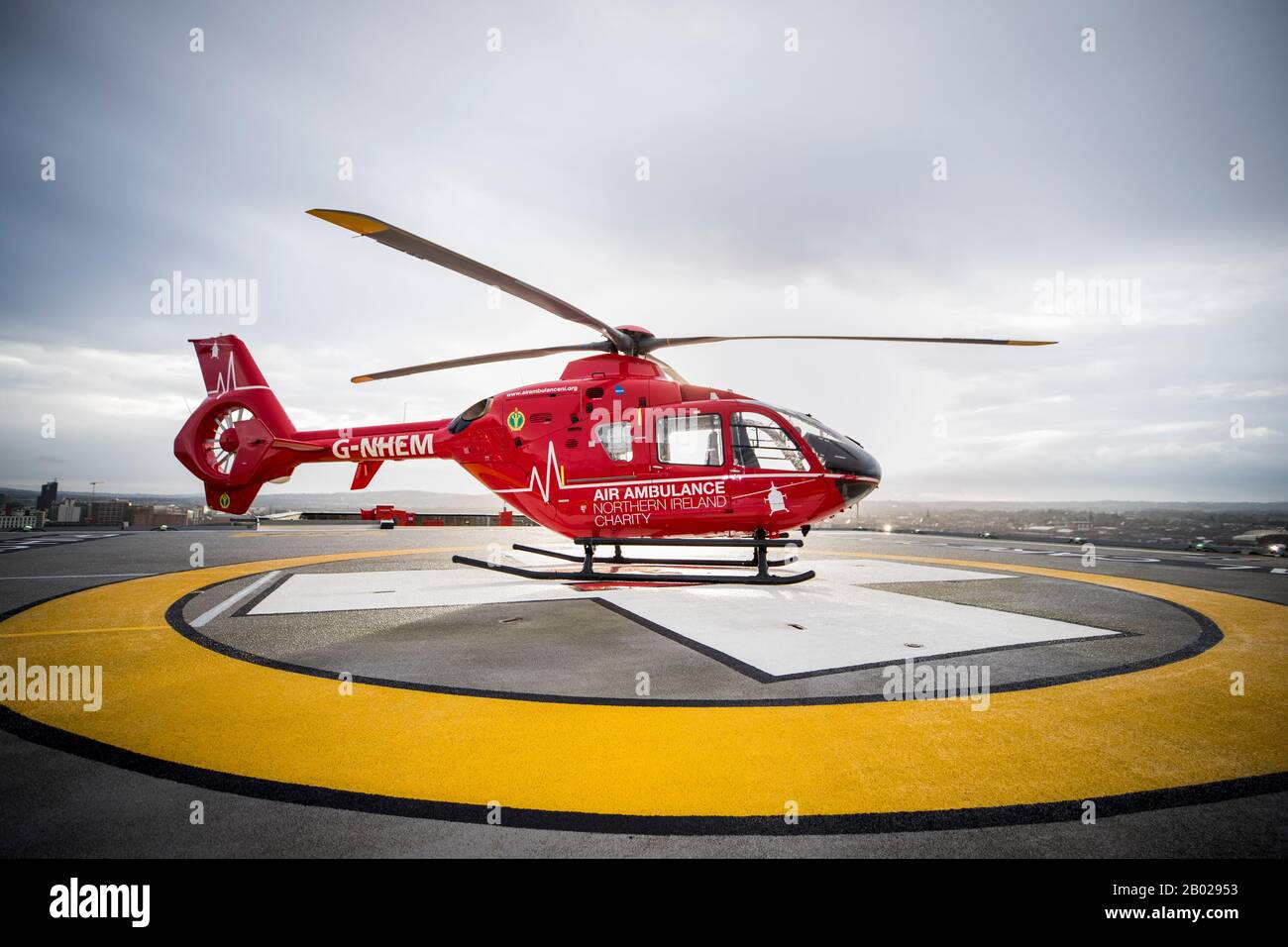 An air ambulance used by the Northern Ireland Helicopter Emergency ...
