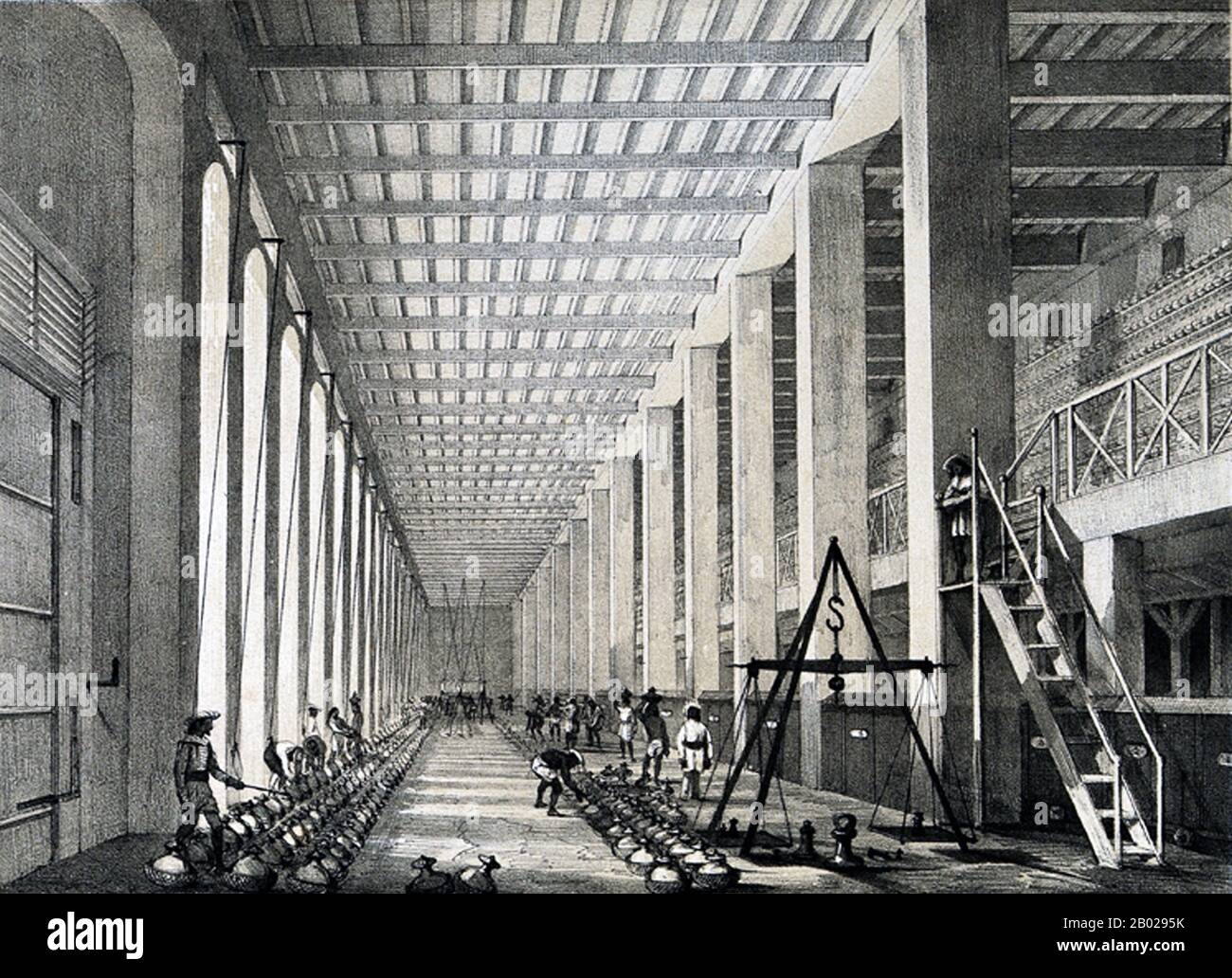 India: The 'Examining Hall' in a Patna opium factory with hundreds of ...