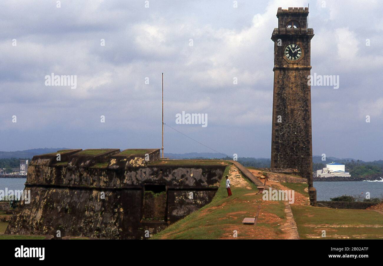 Sri Lanka: Moon Bastion and the Clocktower, Galle. Galle was for ...