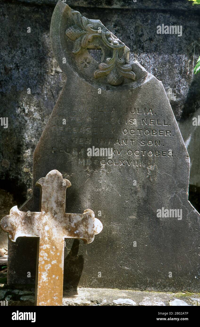Sri Lanka: Gravestone dated 1868 in the Dutch Reformed Church cemetery ...