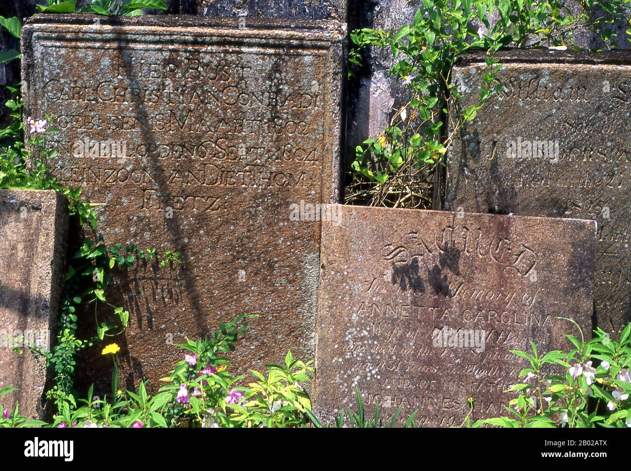 Sri Lanka: Gravestones in the Dutch Reformed Church cemetery, Fort ...