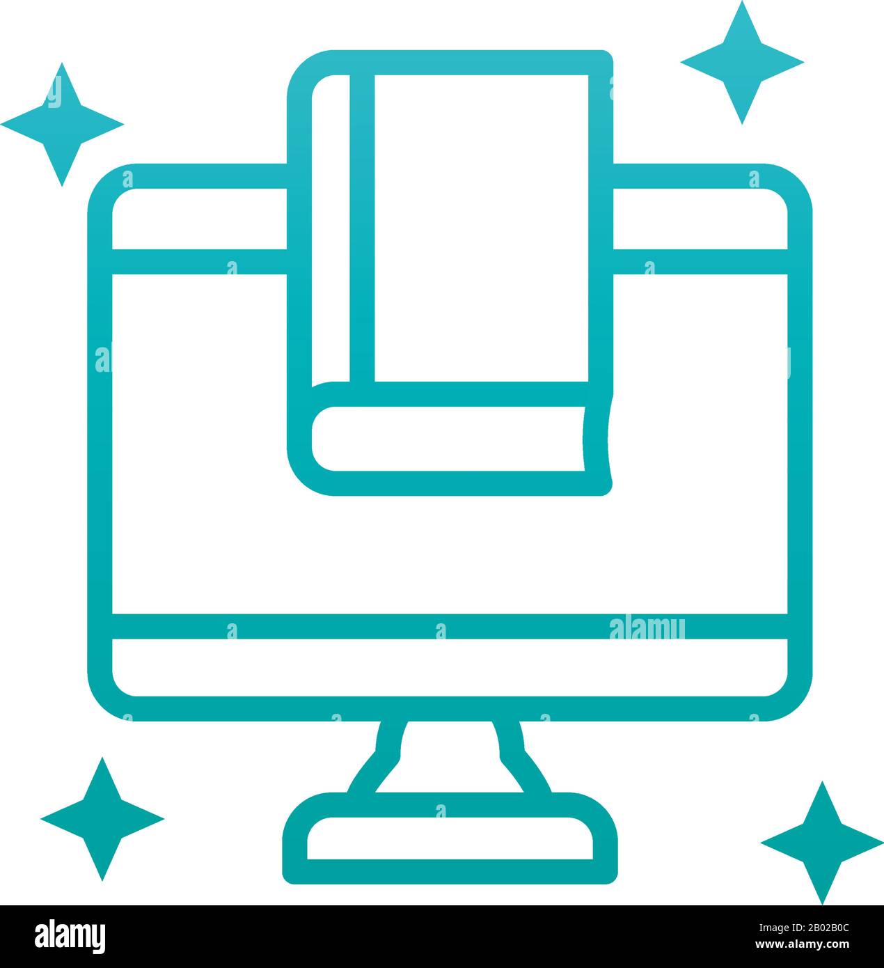 book and computer gradient style icon design, Education literature read ...